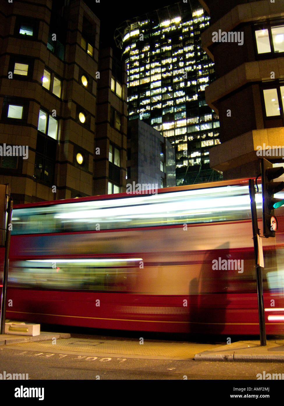A night bus in London Stock Photo - Alamy