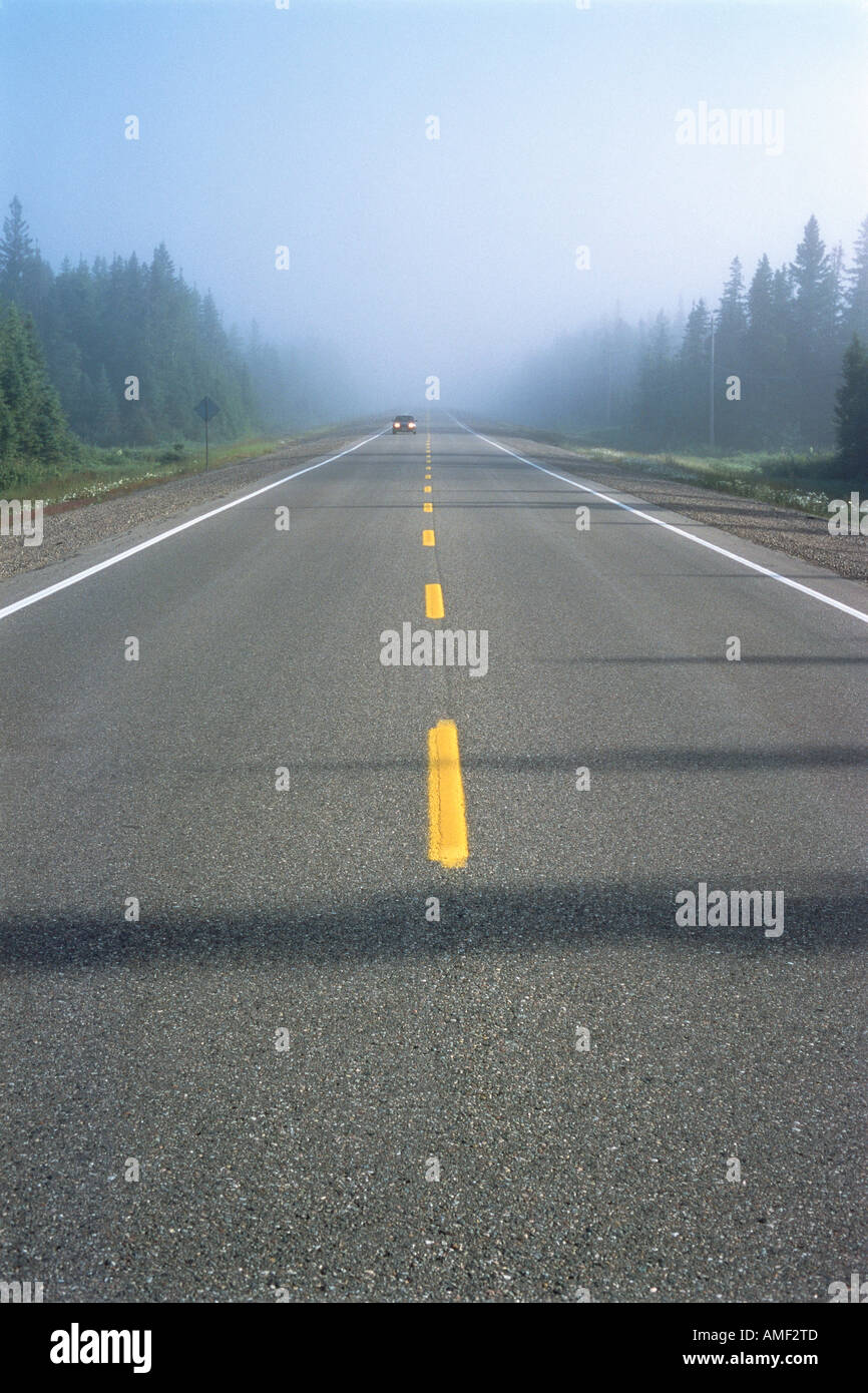 Car on Road with Haze Highway 17, Ontario, Canada Stock Photo - Alamy