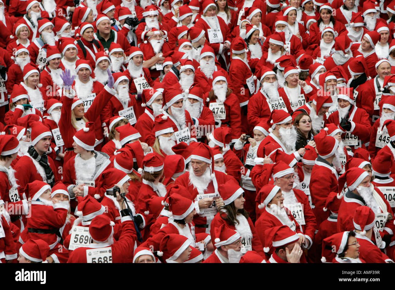 Many santas hi-res stock photography and images - Alamy