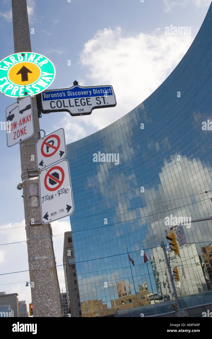 Street signs and office building, Toronto, Ontario Stock Photo - Alamy