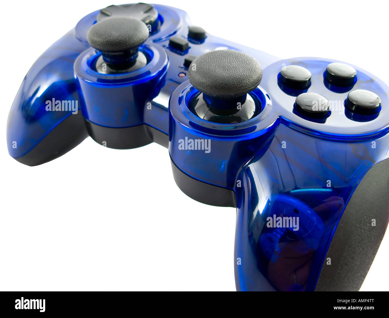 blue video game controller detail for console Stock Photo - Alamy