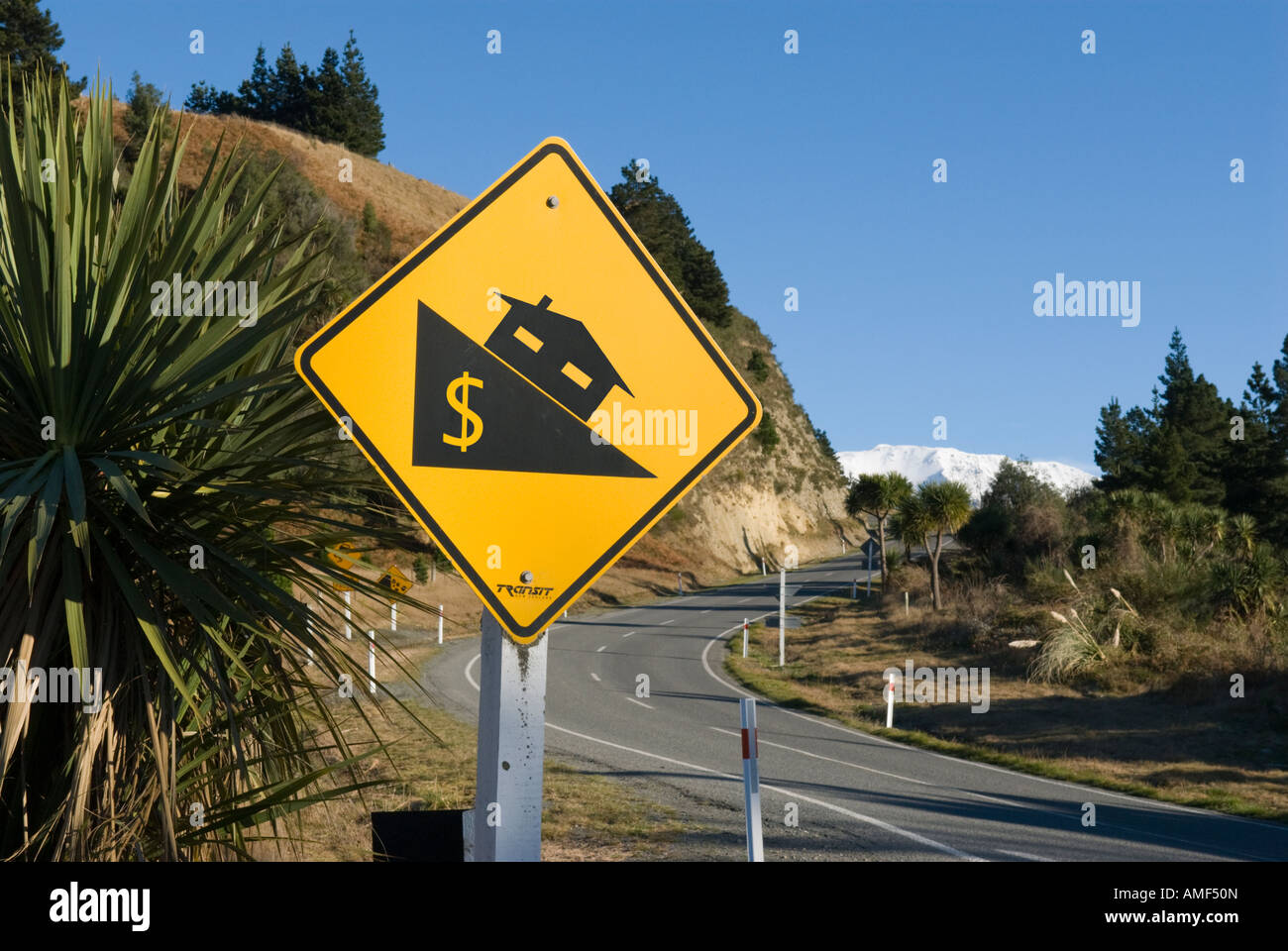 House price fall warning sign Stock Photo - Alamy