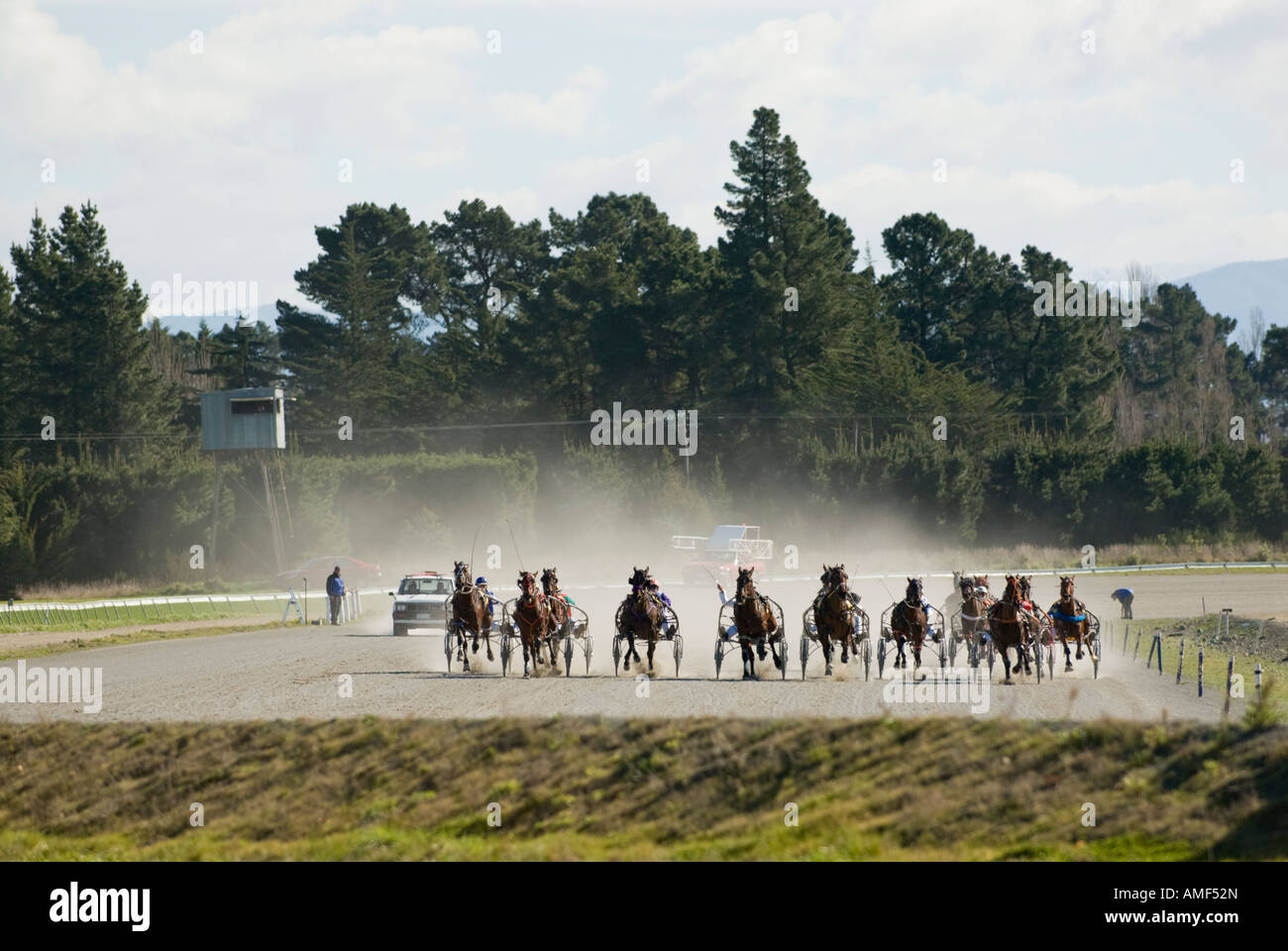 Trotting or Harness Racing at Rangiora in New Zealands South Island ...