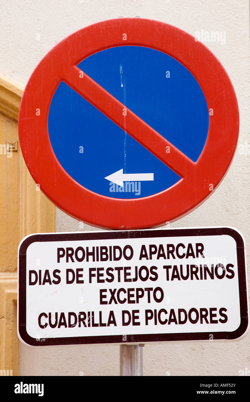 Traffic sign in Seville, Spain, reserving a parking place for ...