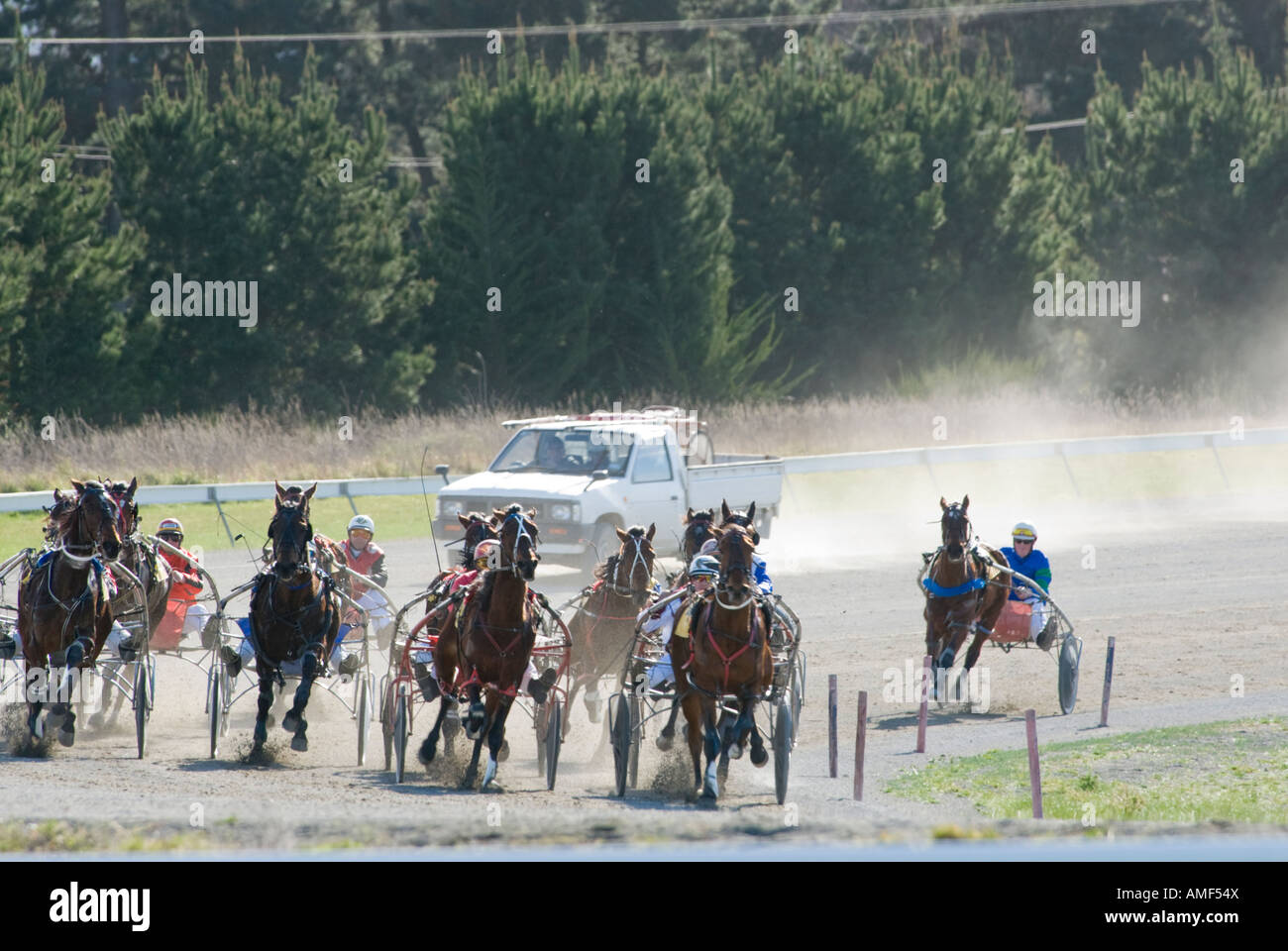 Trotting or Harness Racing at Rangiora in New Zealands South Island ...