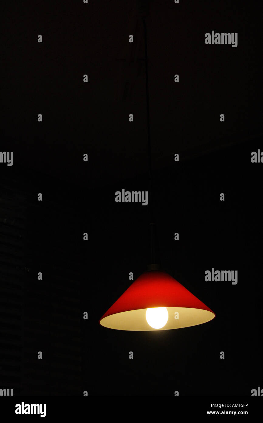 Glowing hanging red lamp Stock Photo - Alamy