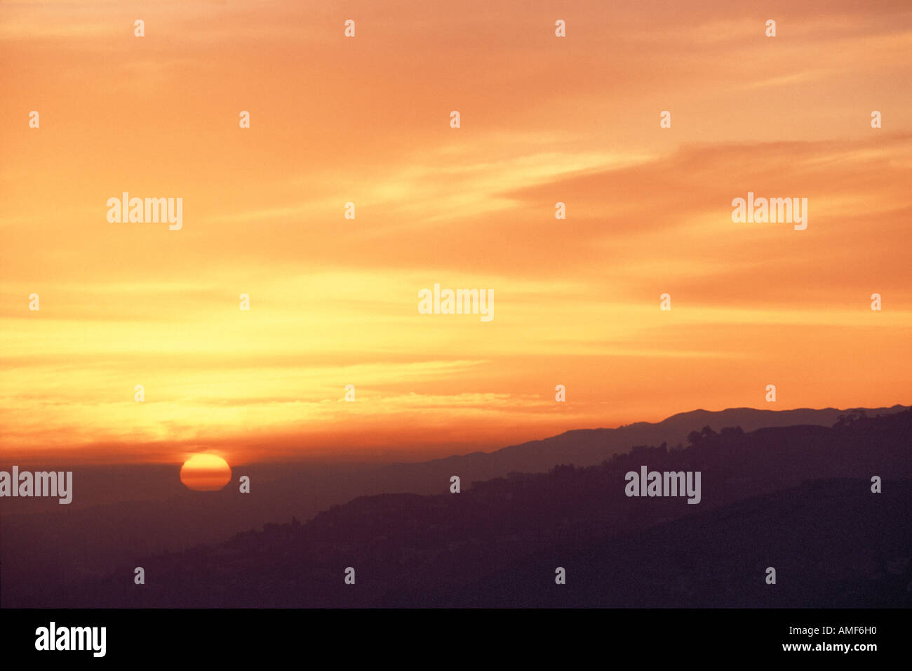 Sunset over Landscape, Los Angeles, California, USA Stock Photo - Alamy
