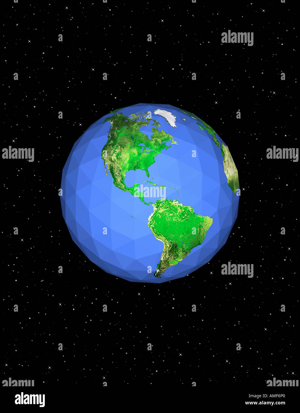 Geodesic Globe in Space, North and South America Stock Photo - Alamy