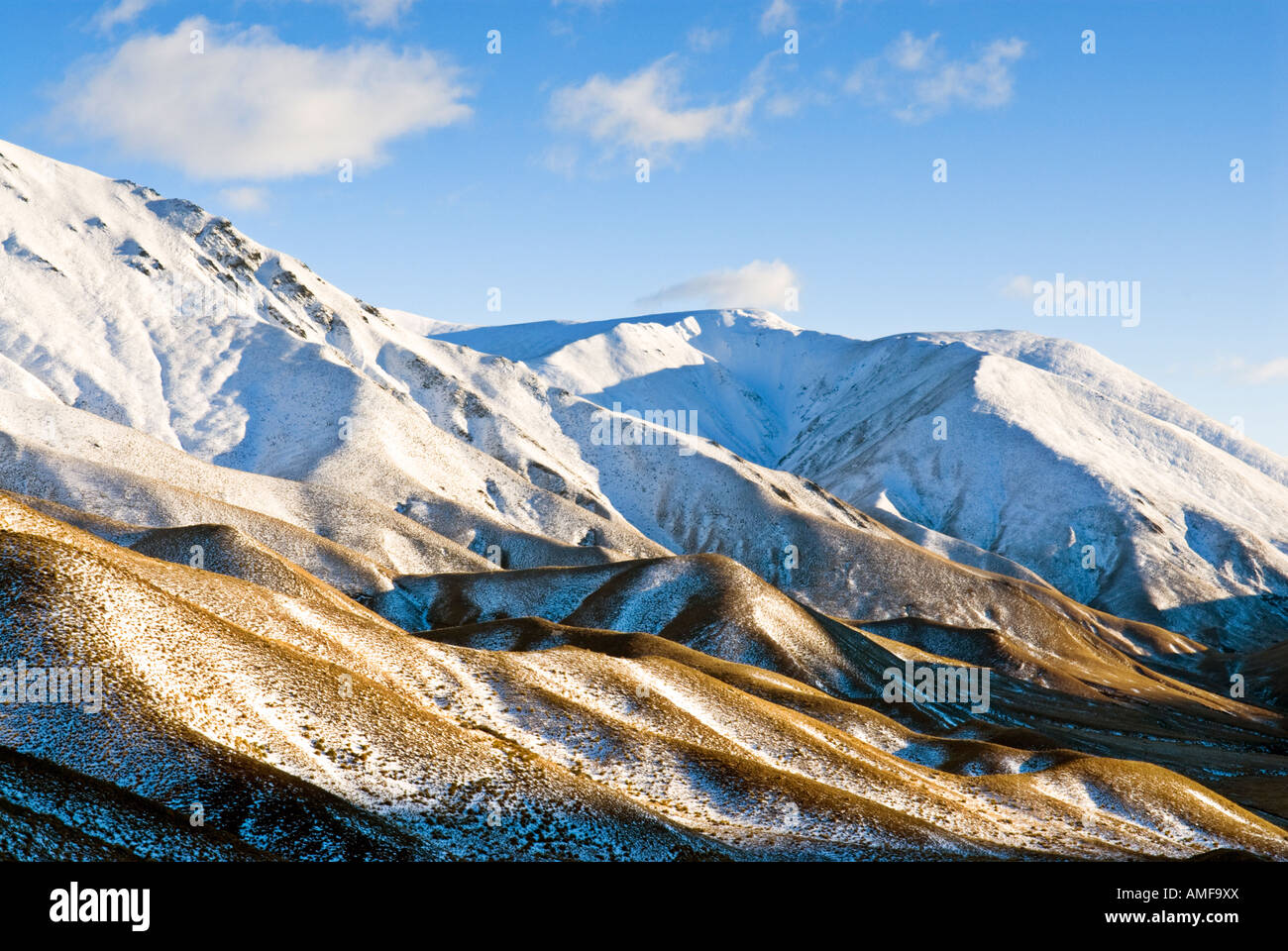 Lindis Pass, Otago, New Zealand - hills in winter Stock Photo - Alamy