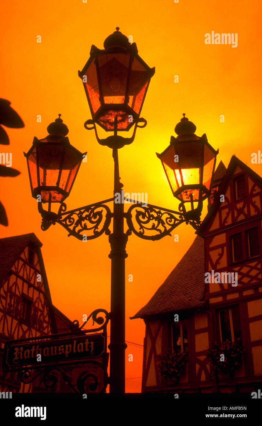historical street lamp in Bavarian village Germany Stock Photo - Alamy