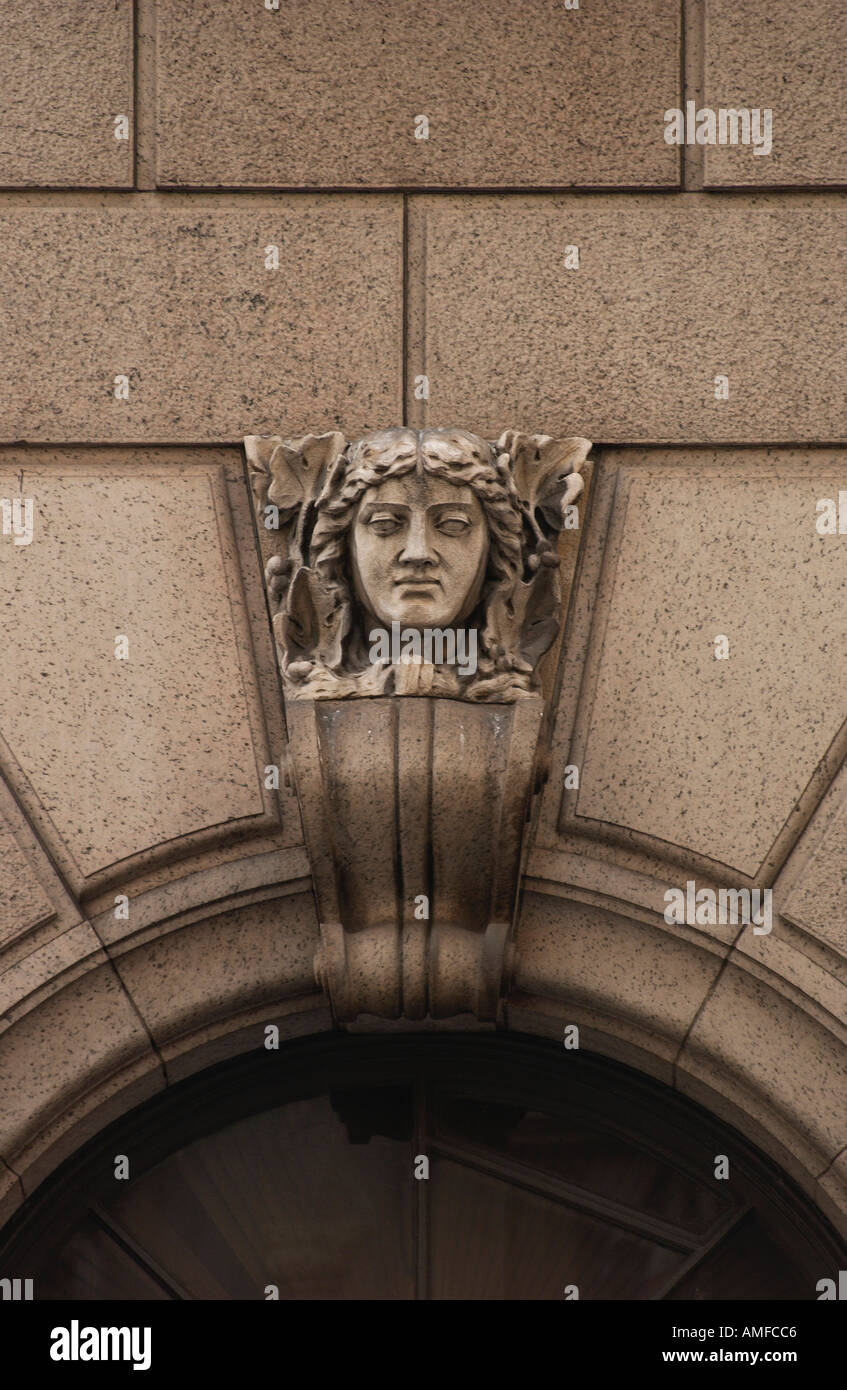 Carving on Building Manhattan New York City Stock Photo - Alamy