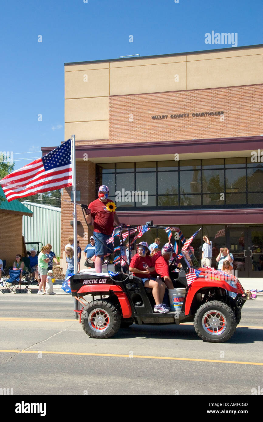 Clowns in a small town Fourth of July parade in Cascade, Idaho Stock ...