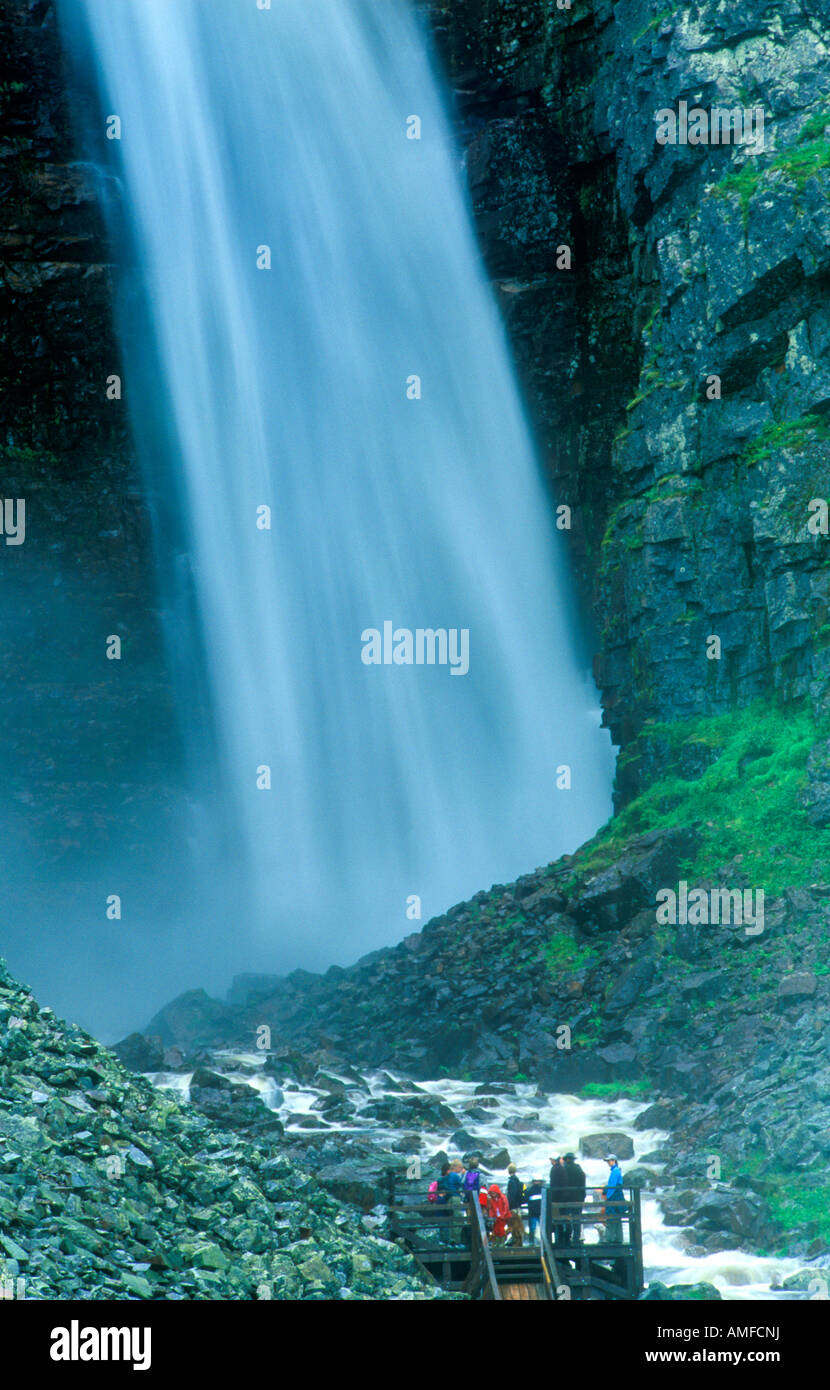 Njupeskär, Sweden´s loftiest waterfall with a total height of 93 metres ...