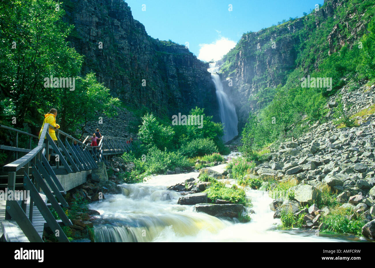 Njupeskär, Sweden´s loftiest waterfall with a total height of 93 metres ...