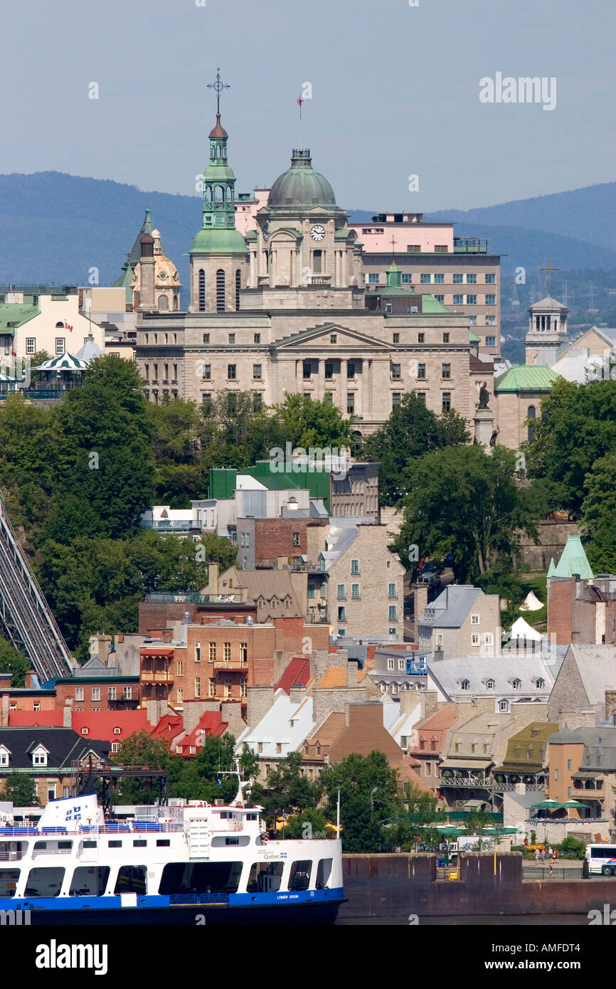 Ferry boat on the St. Lawrence River at Quebec City, Quebec, Canada ...