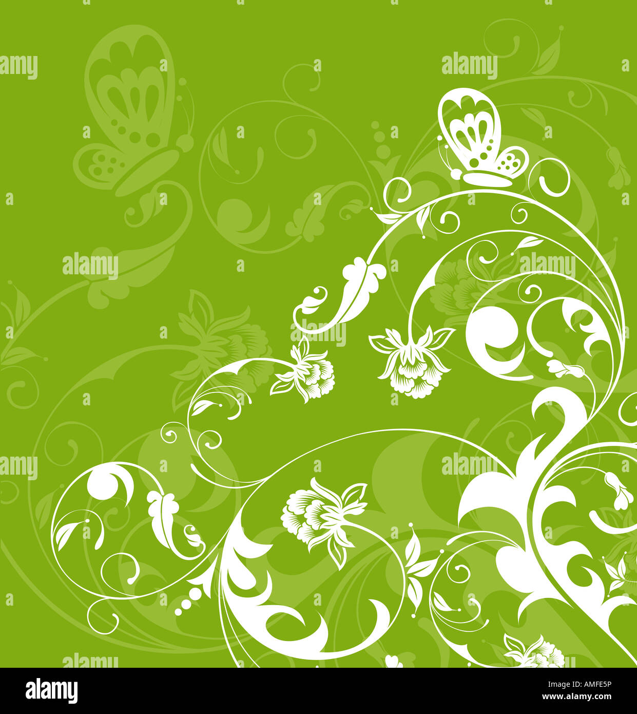 Flower background with butterfly Stock Photo - Alamy