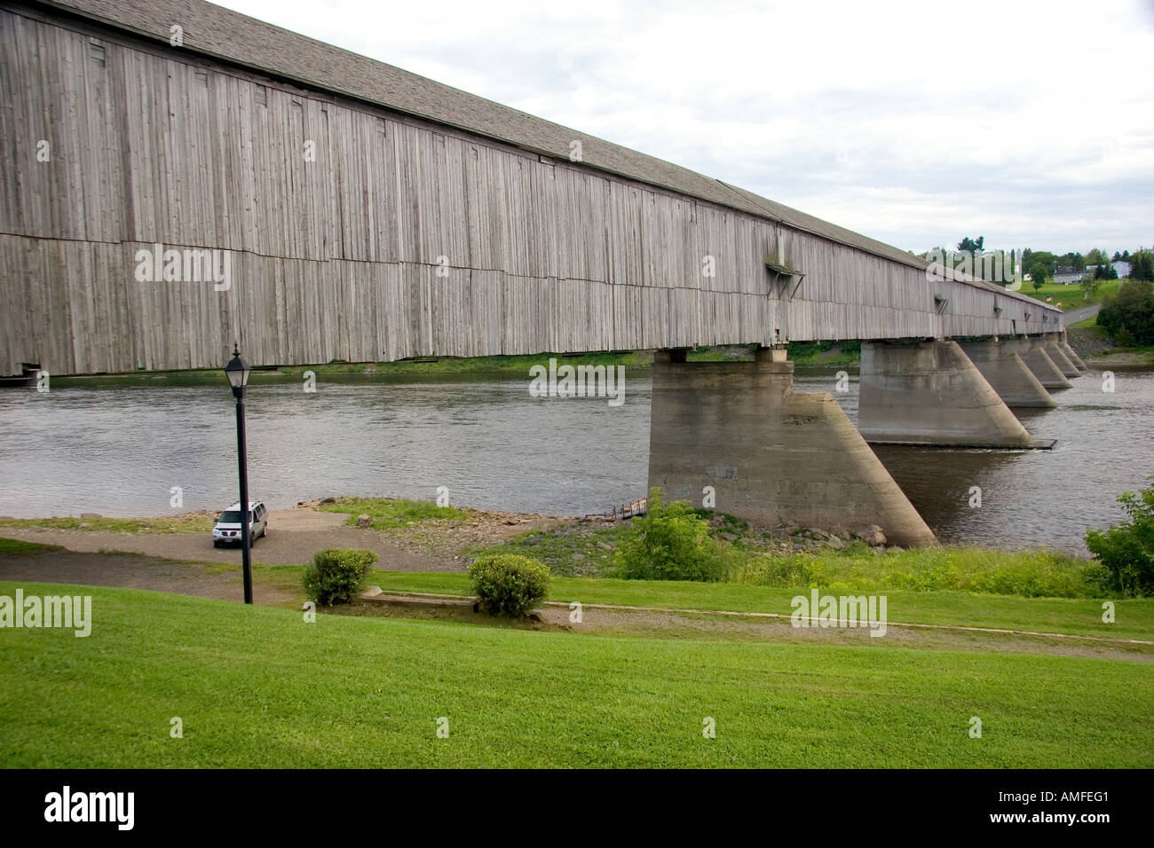 The longest coverd bridge in the world crossing the St. John River at ...
