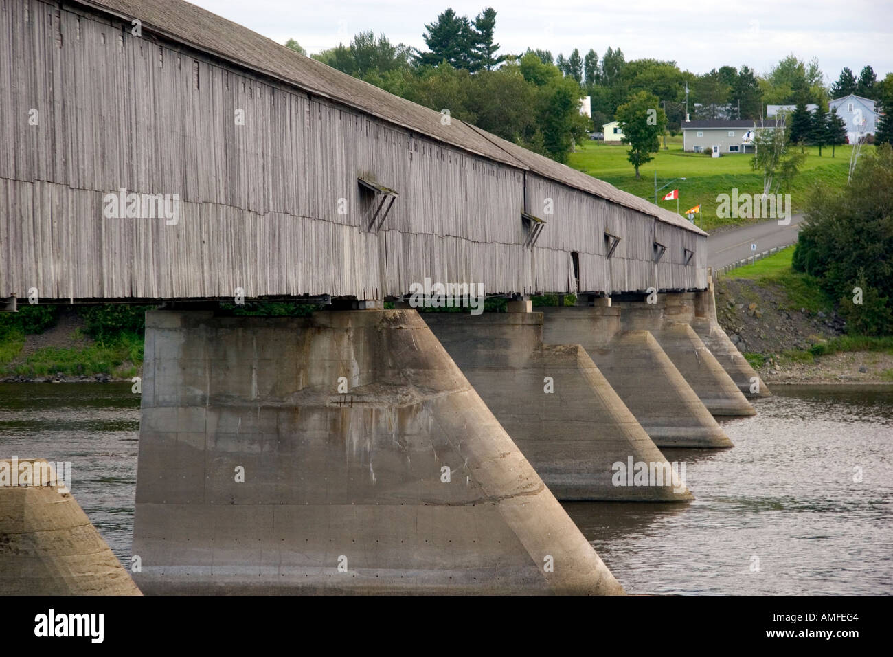 The longest coverd bridge in the world crossing the St. John River at ...