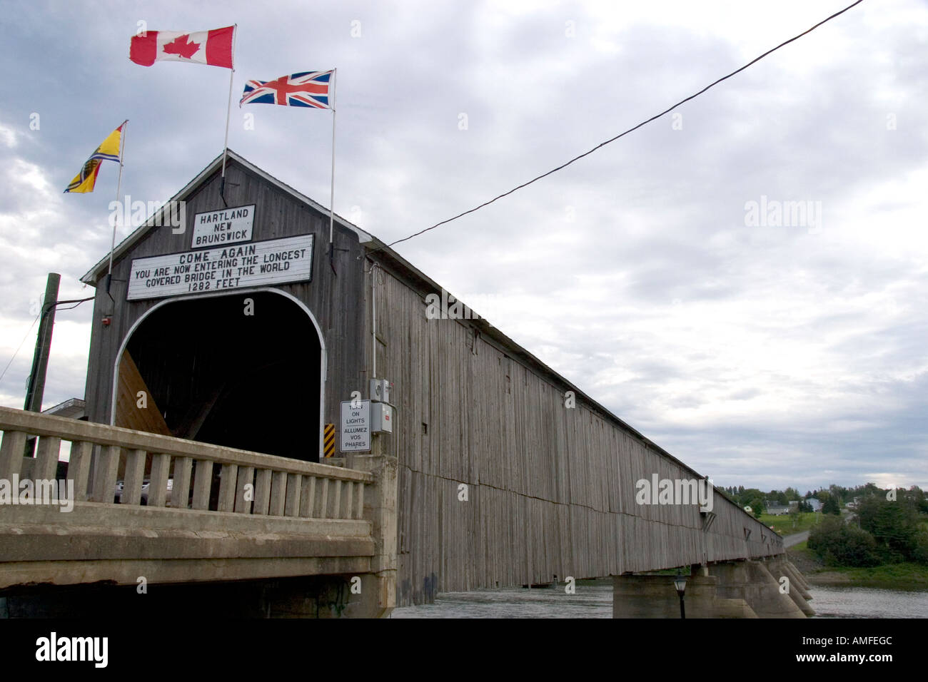 The longest coverd bridge in the world crossing the St. John River at ...