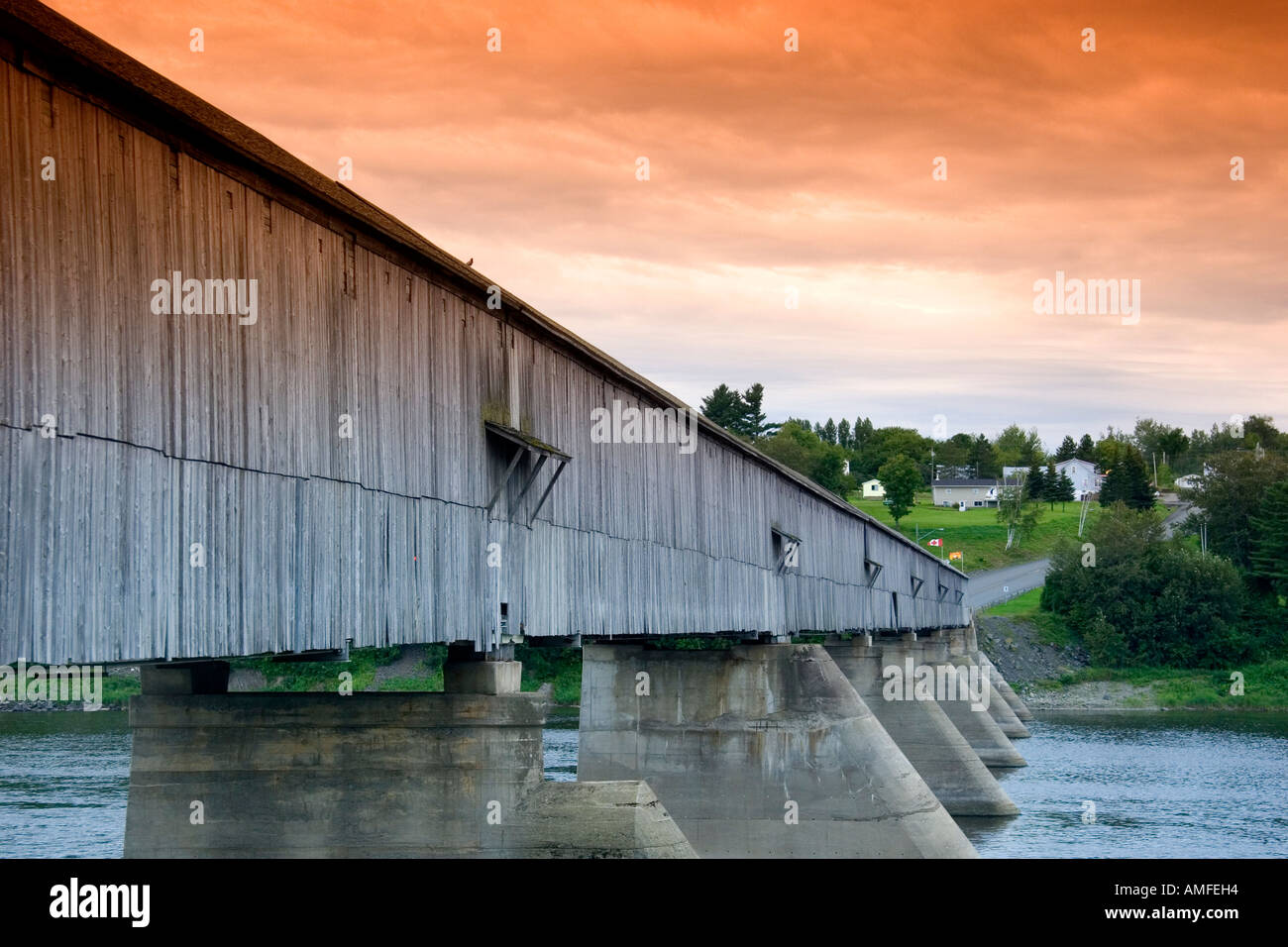 The longest coverd bridge in the world crossing the St. John River at ...