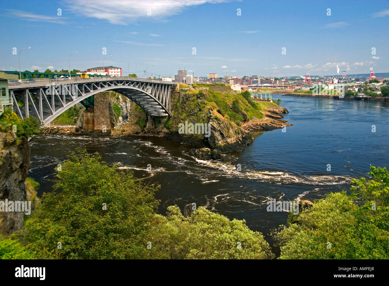 Reversing falls on the St. John River at St. John, New Brunswick ...
