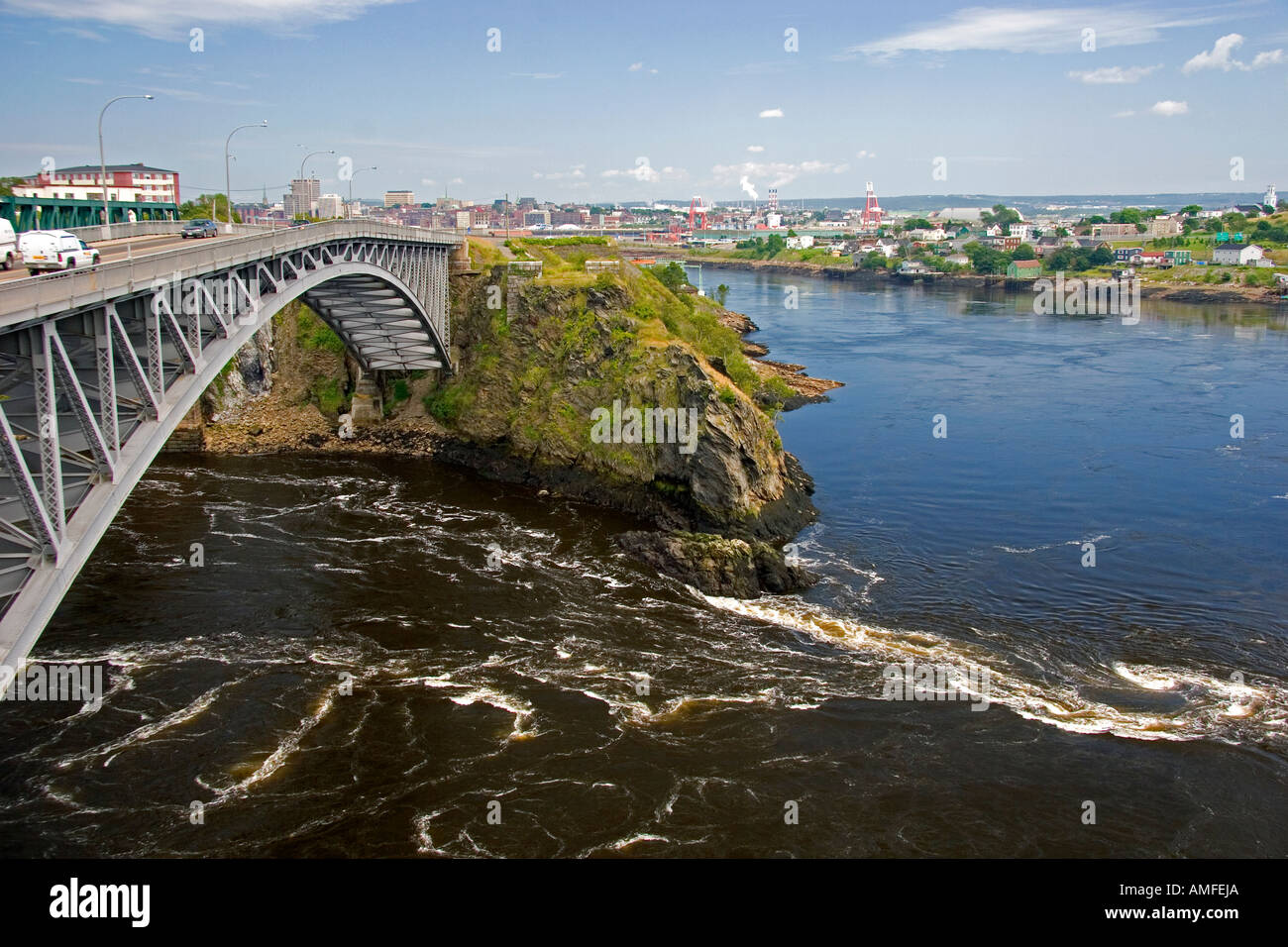 Reversing falls on the St. John River at St. John, New Brunswick ...