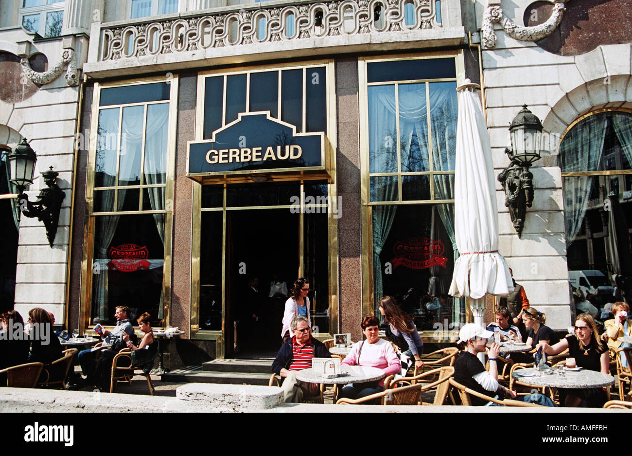 Gerbeaud Restaurant, Vorosmarty Ter (Square), Budapest, Hungary Stock ...