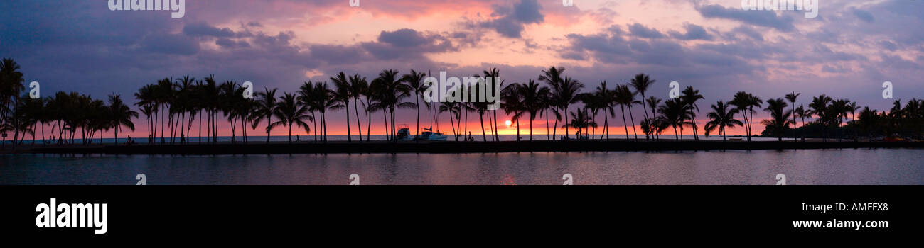 Tropical sunset panorama Stock Photo - Alamy