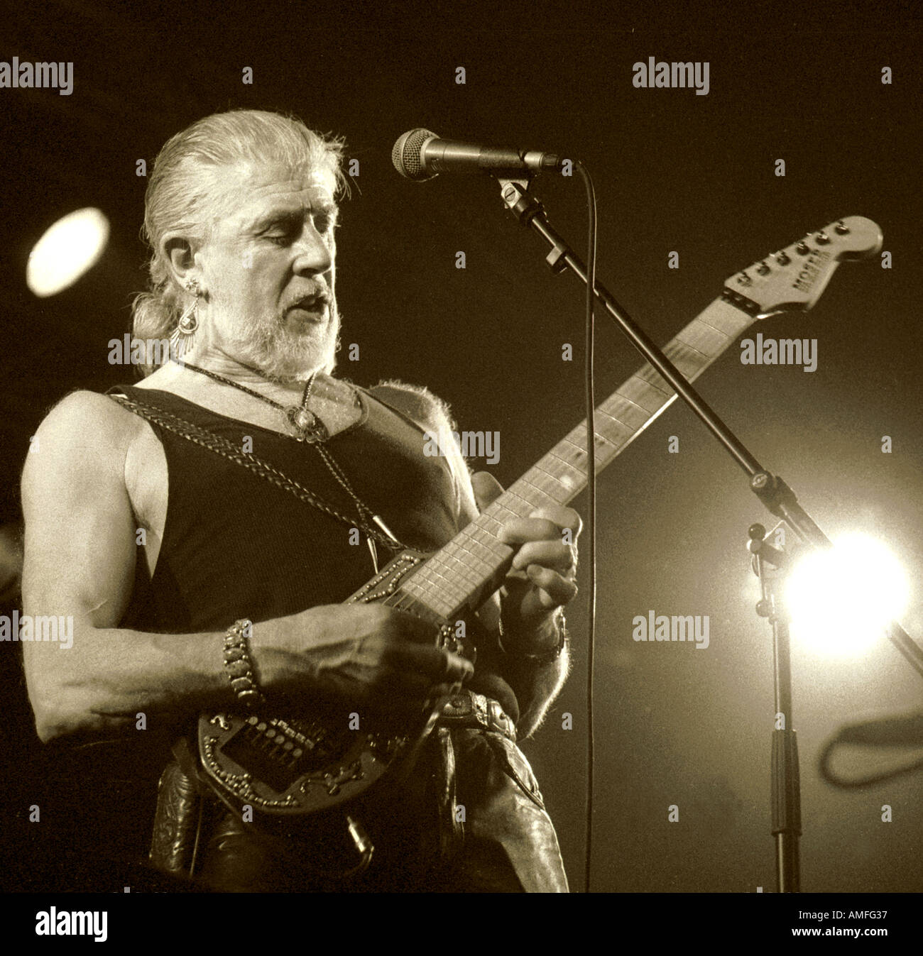monochrome image of Britsh blues legend John Mayall Stock Photo - Alamy