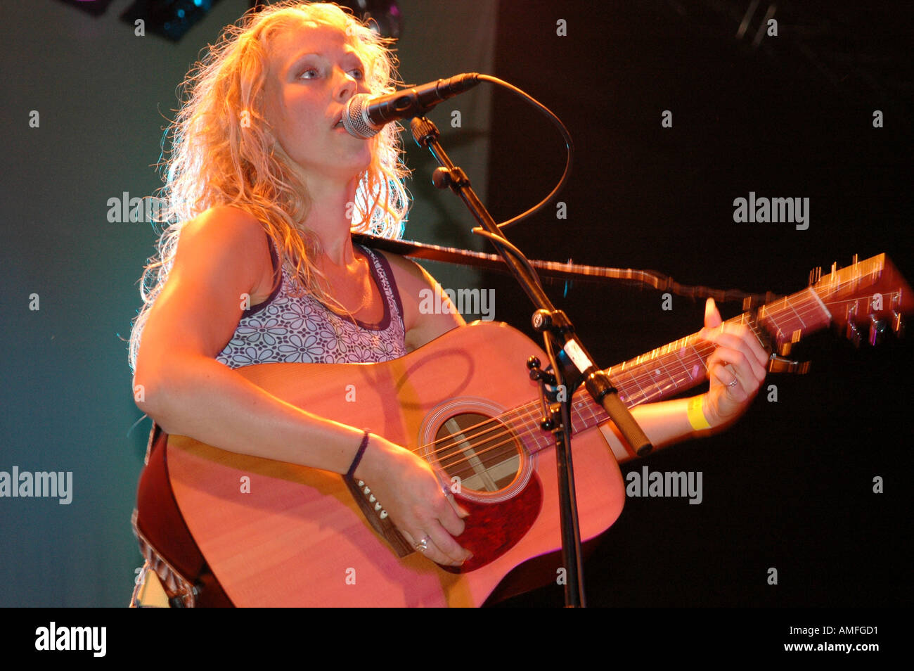 Kirsten female singer guitarist from Holland Stock Photo - Alamy