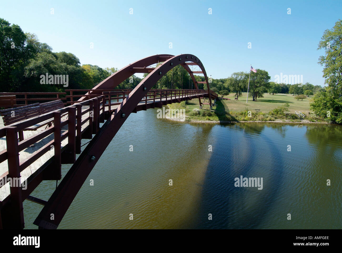 The Tridge a bridge spanning the Tittabawassee River Midland Michigan ...