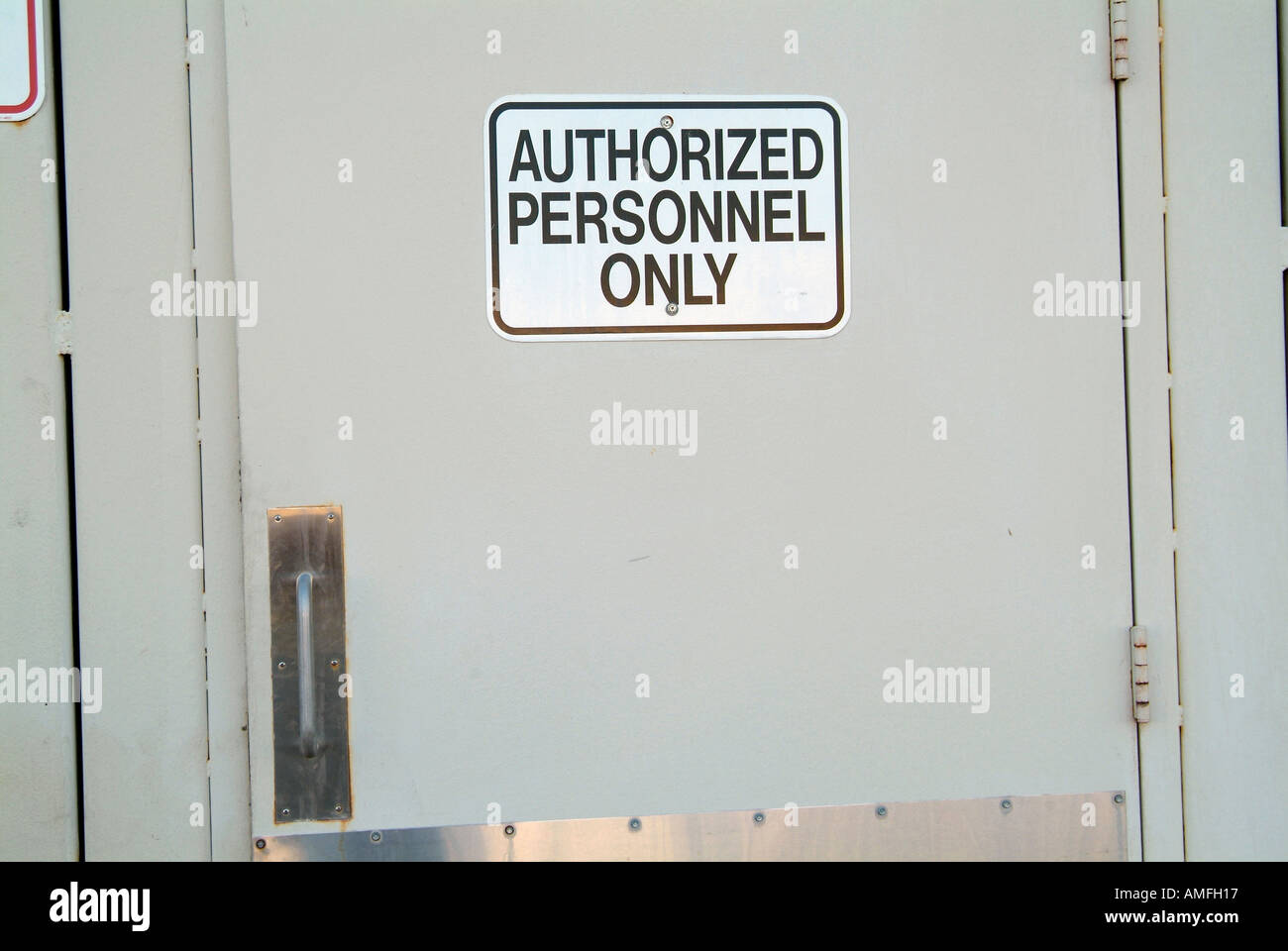 Authorized Personnel Only Sign on a door Stock Photo - Alamy