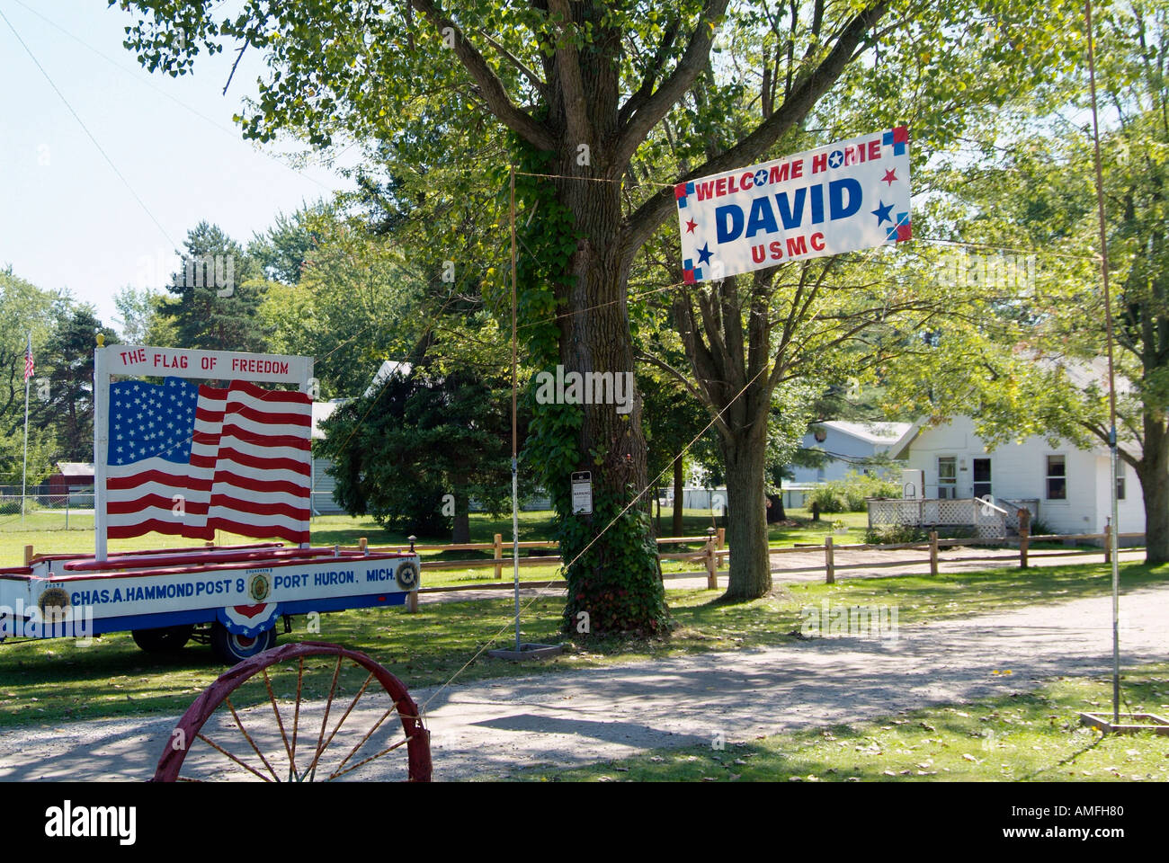Sign saying welcome home David for the Marine Corps Stock Photo - Alamy