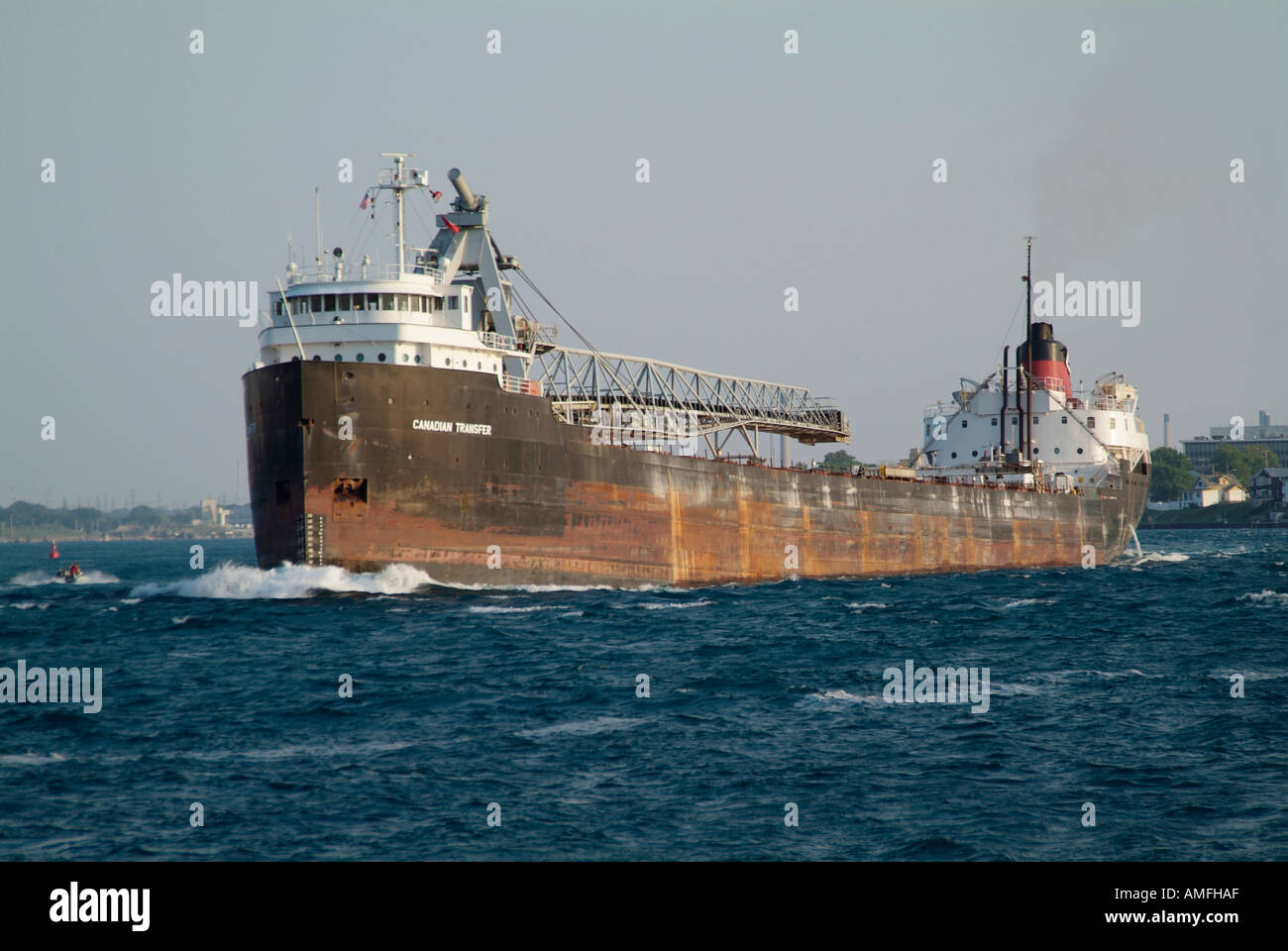Lake Freighters sail the Great Lakes Port Huron Michigan Stock Photo ...
