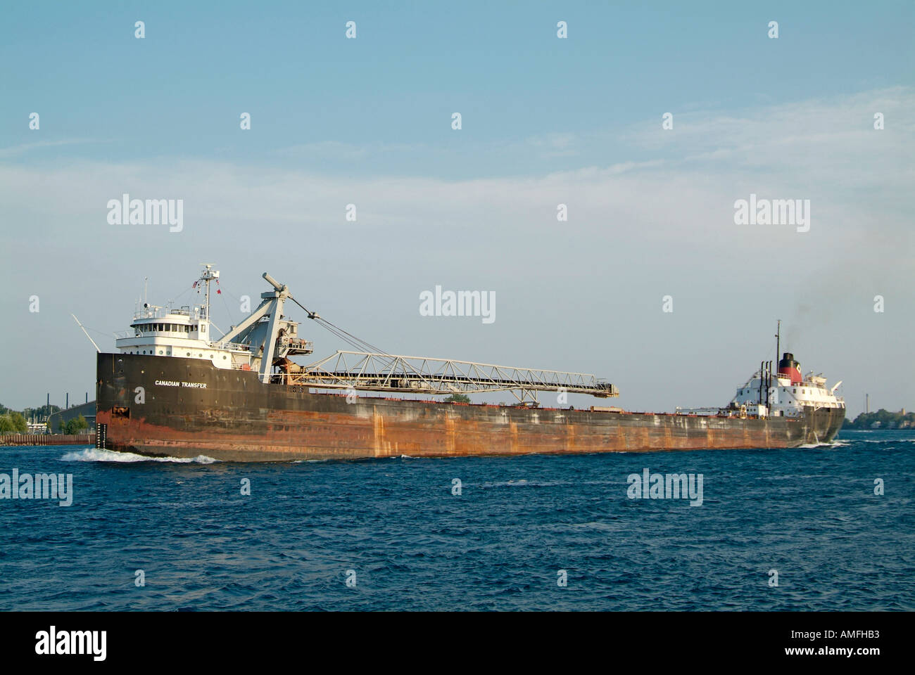 Lake Freighters sail the Great Lakes Port Huron Michigan Stock Photo ...