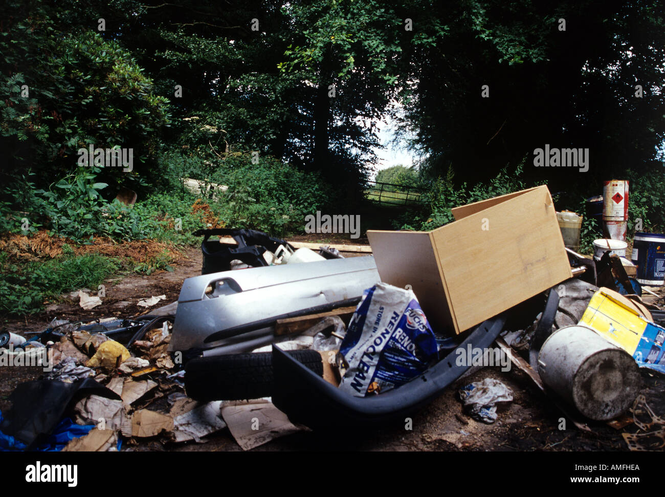 Fly Tipping in The Countryside Stock Photo - Alamy