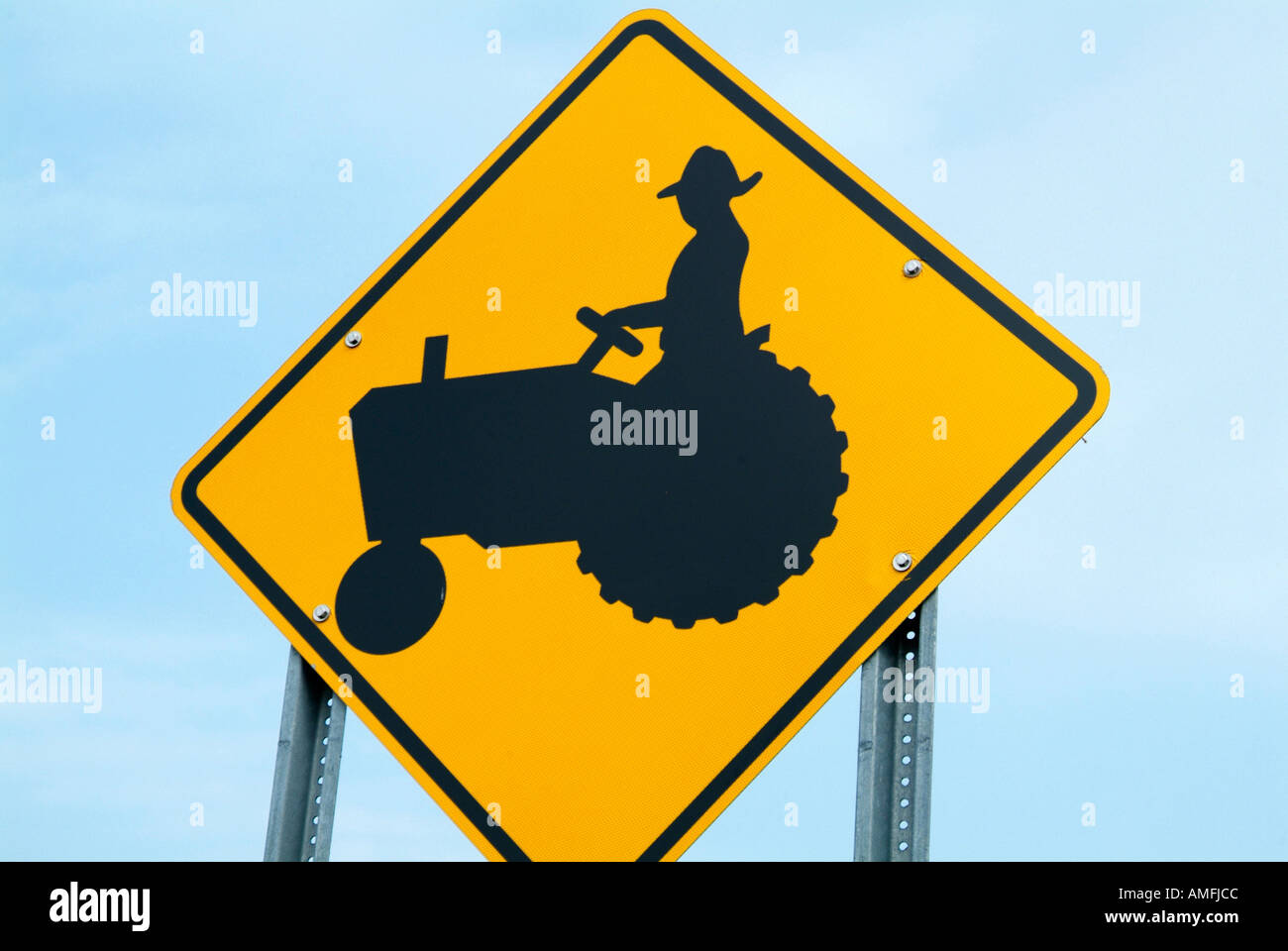 Traffic sign warning drivers of possible farm tractor drivers in the ...