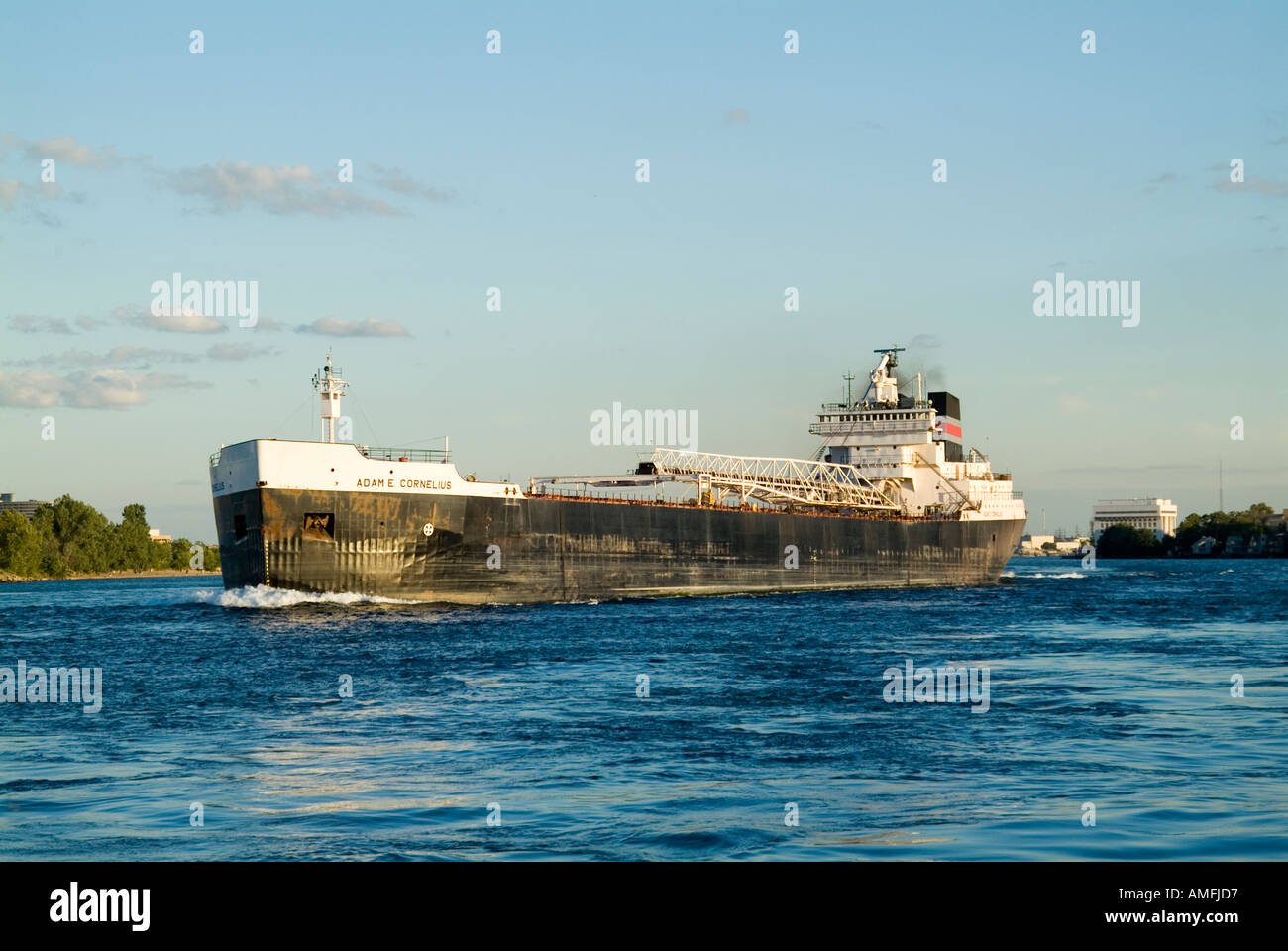 Great Lakes shipping on the St Clair River at Port Huron Michigan and ...