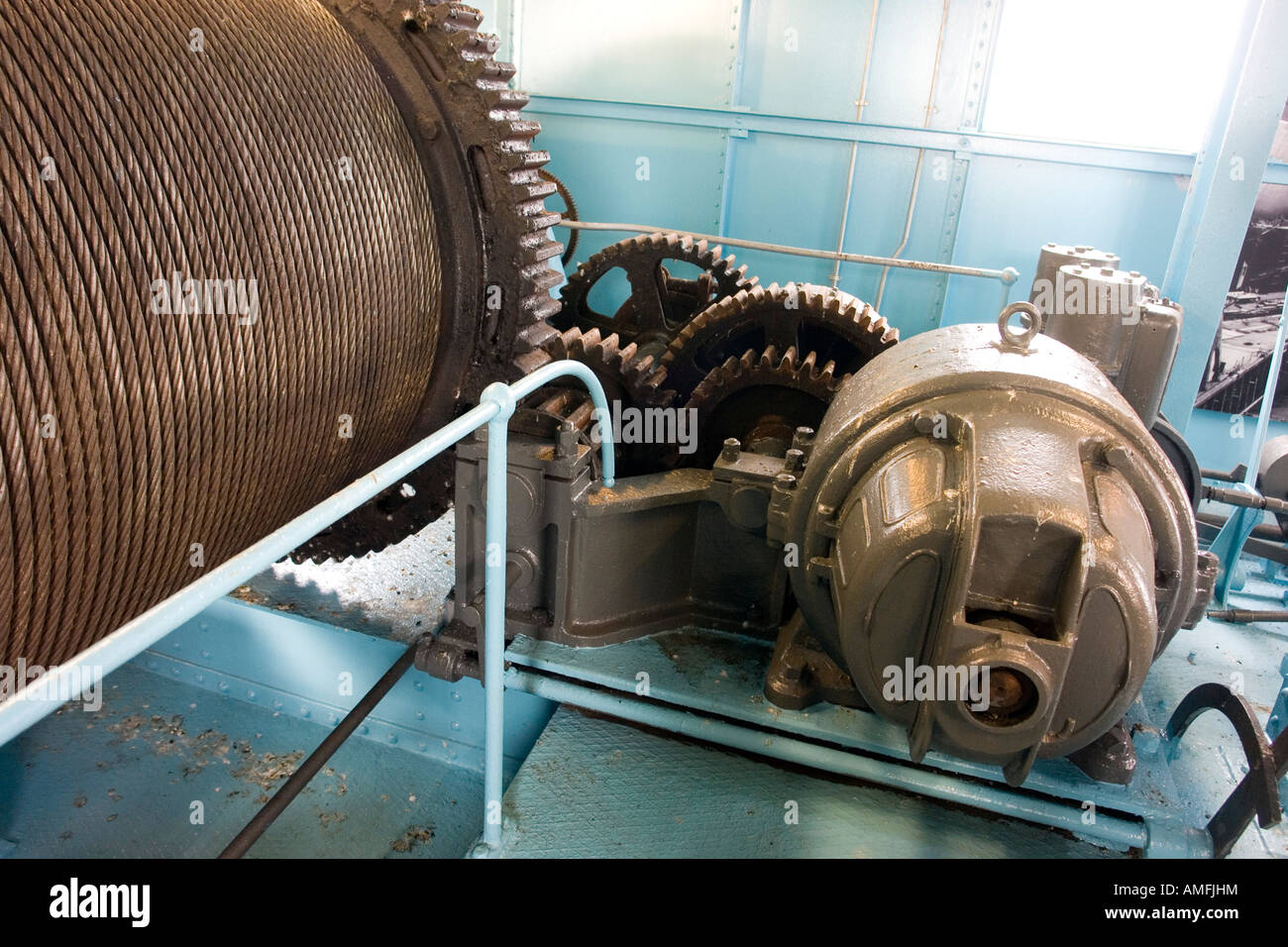 electric motor gears and winding drum inside the Titan Crane John Brown ...