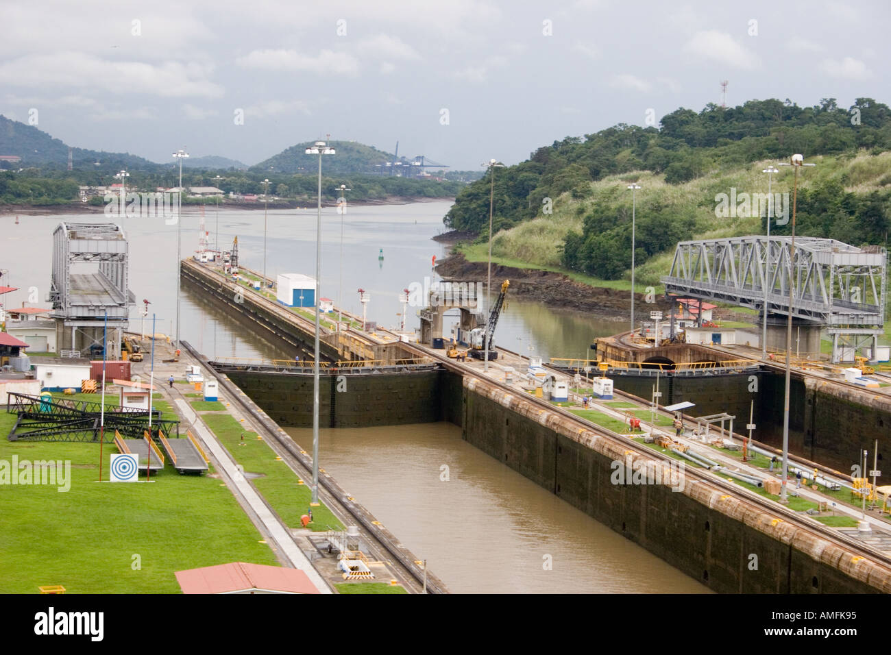 Panamá Canal locks Stock Photo - Alamy