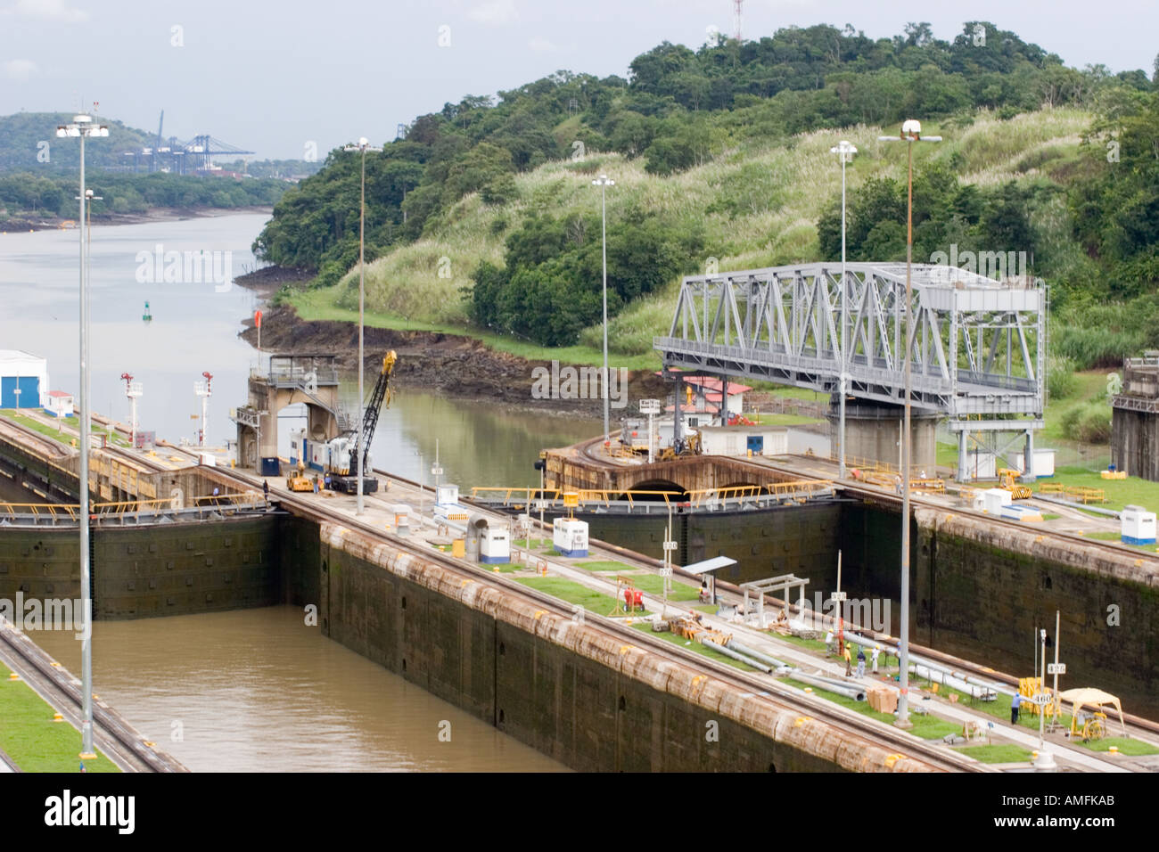 Panamá Canal locks Stock Photo - Alamy
