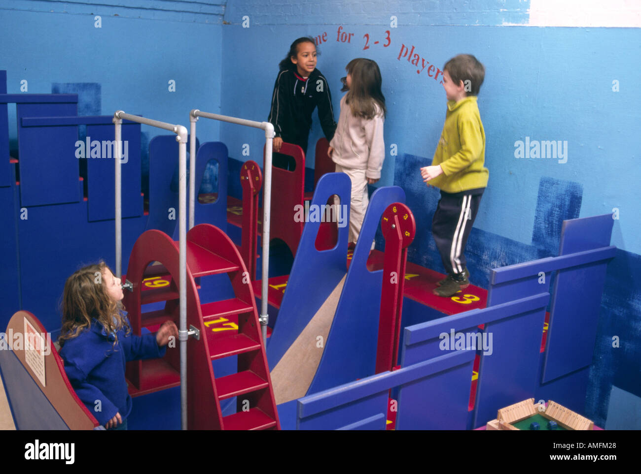 primary school children playing in a math museum Stock Photo - Alamy