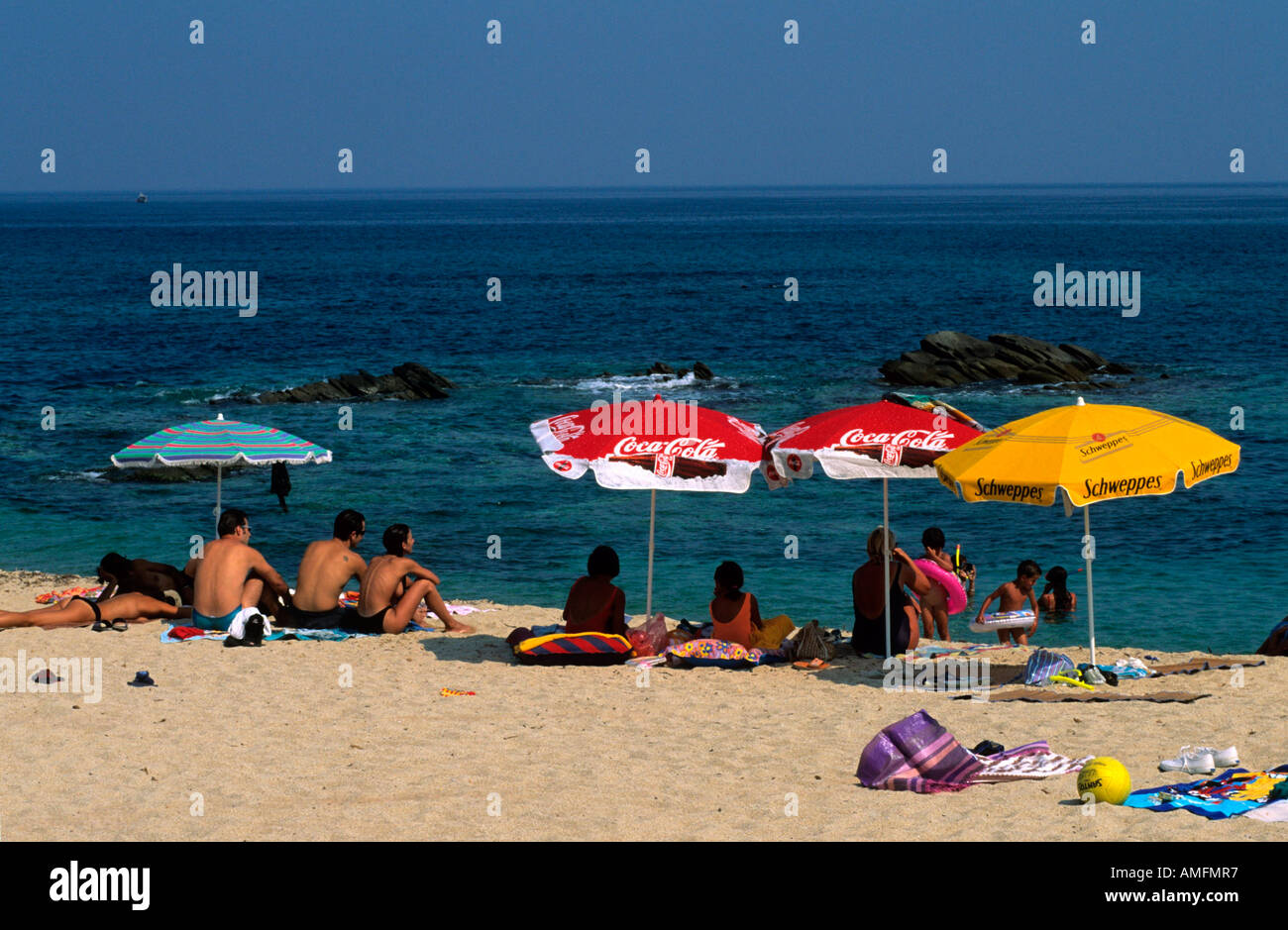 Griechenland, Chalkidiki, Sithonia, Sarti, Strand von Sarti Stock Photo - Alamy