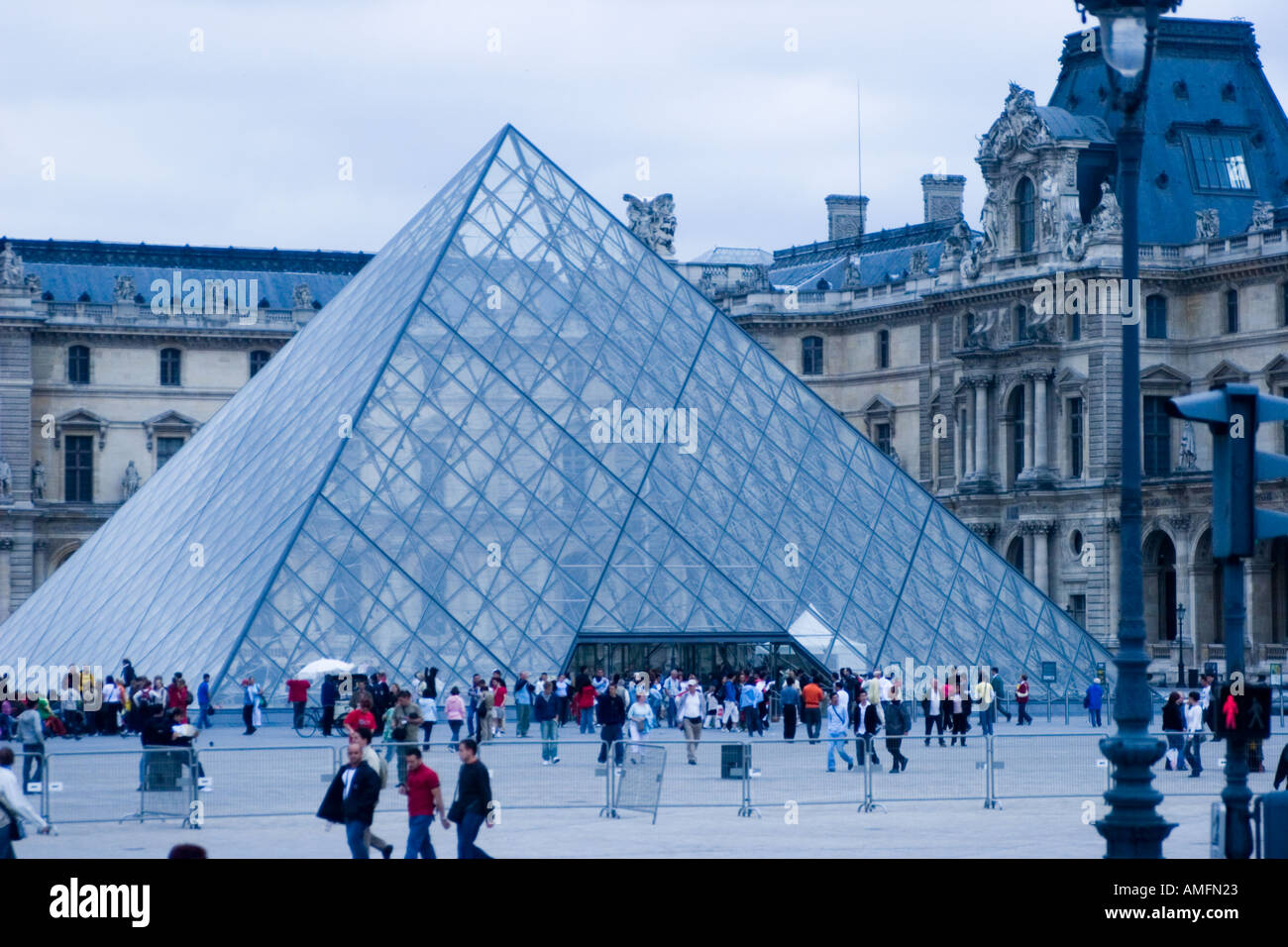 Glass pyramid outside Louvre Museum, Paris, France, Europe Stock Photo ...