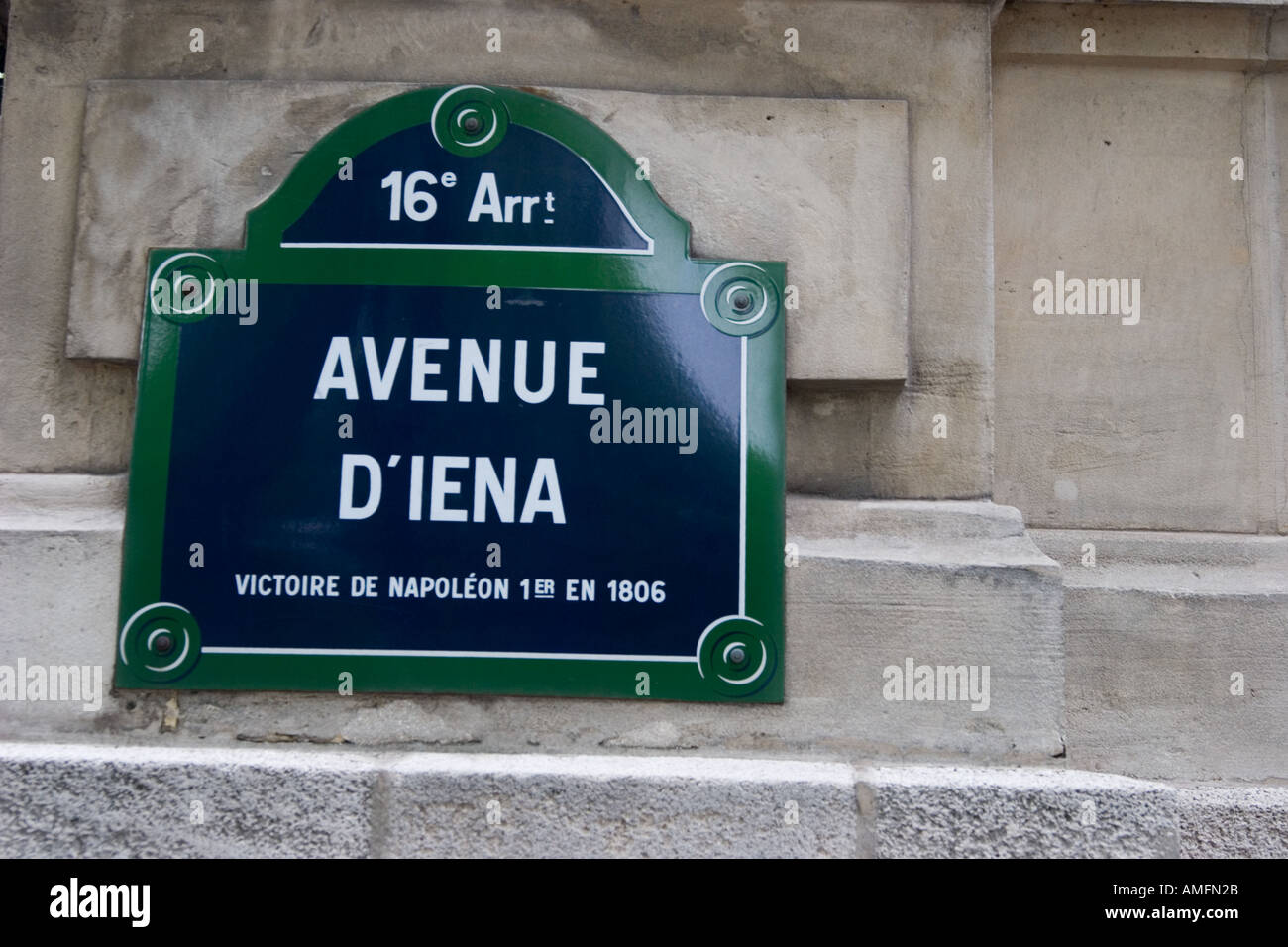 Avenue D Iena street sign Paris France Europe Stock Photo - Alamy