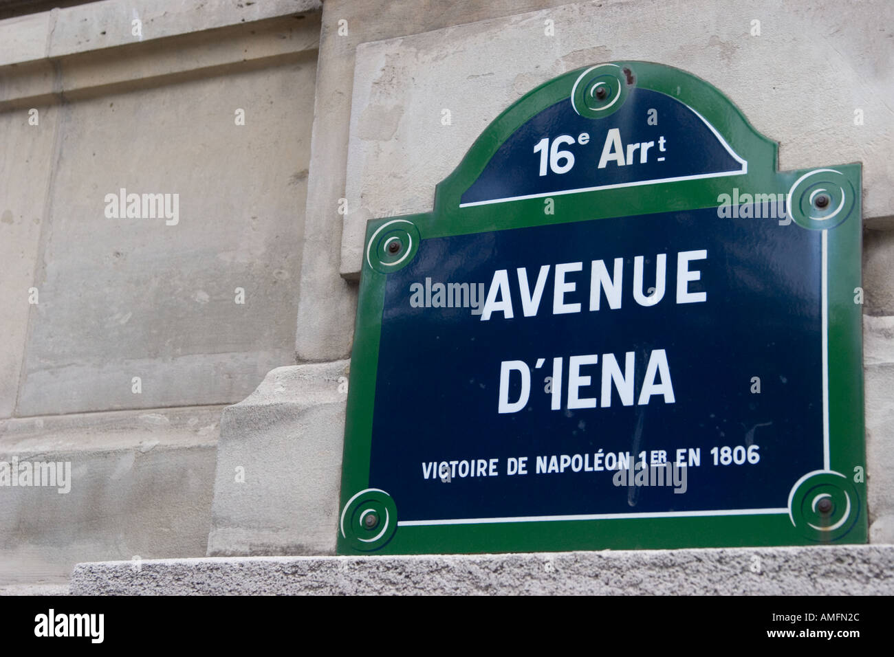 Avenue D Iena street sign Paris France Europe Stock Photo - Alamy