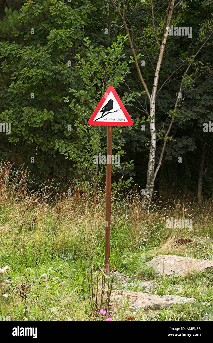 Warning sign Caution Birdsong Stock Photo - Alamy
