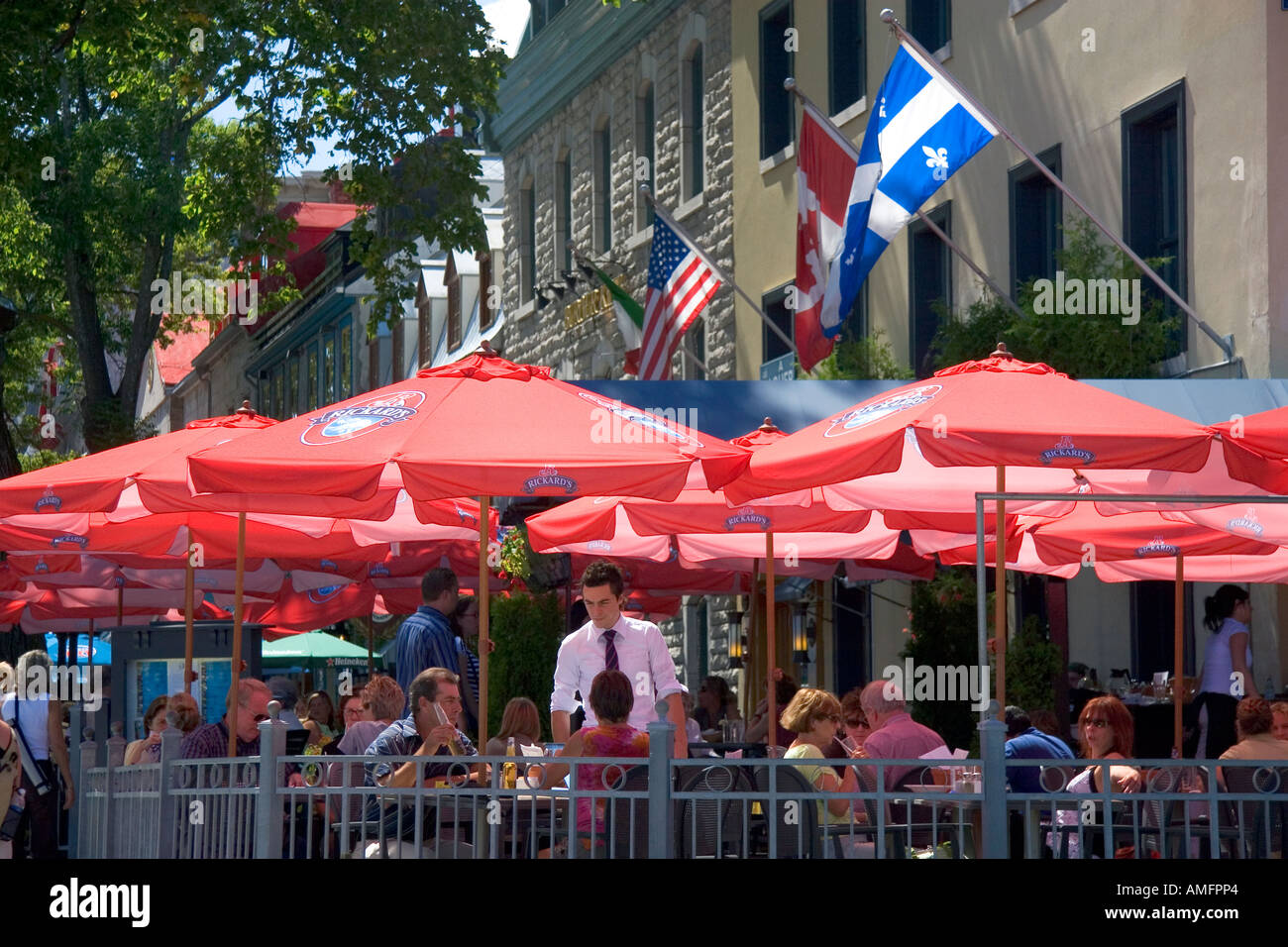 Outdoor cafes at Quebec City, Quebec, Canada Stock Photo - Alamy