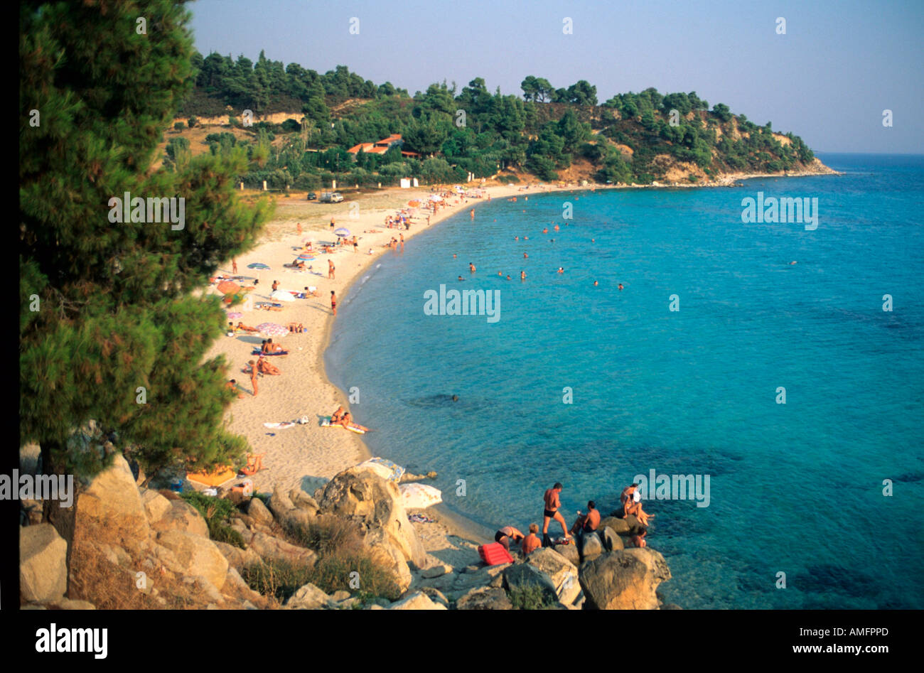 Griechenland, Chalkidiki, Sithonia, Strand nördlich von Neos Marmaras Stock Photo - Alamy
