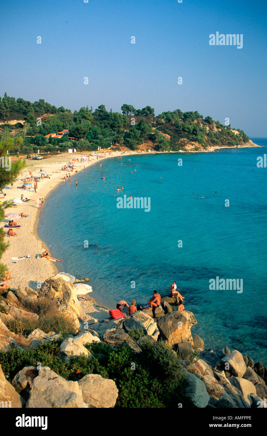 Griechenland, Chalkidiki, Sithonia, Strand nördlich von Neos Marmaras Stock Photo - Alamy